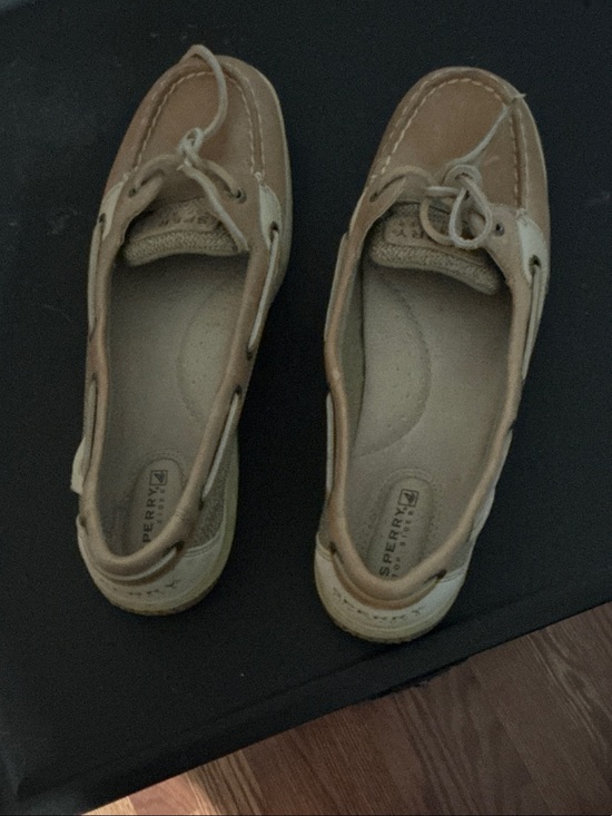 Sperry | Shoes | Sperry Tan And Cream Womens Boat Shoes Womens 85 ...